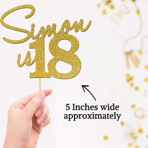 Custom 18th Birthday Cake Topper Personalised Name Cake Decorations for ...