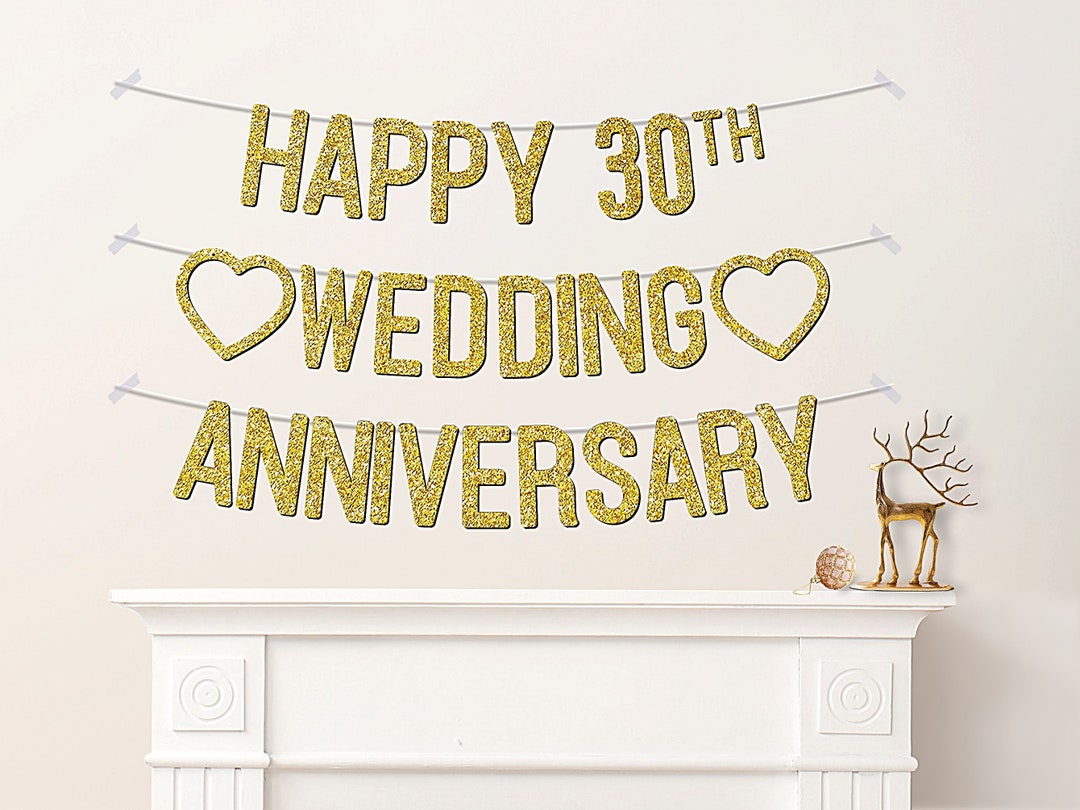 Custom 30th Anniversary Banner Personalised Words Party Decorations for ...
