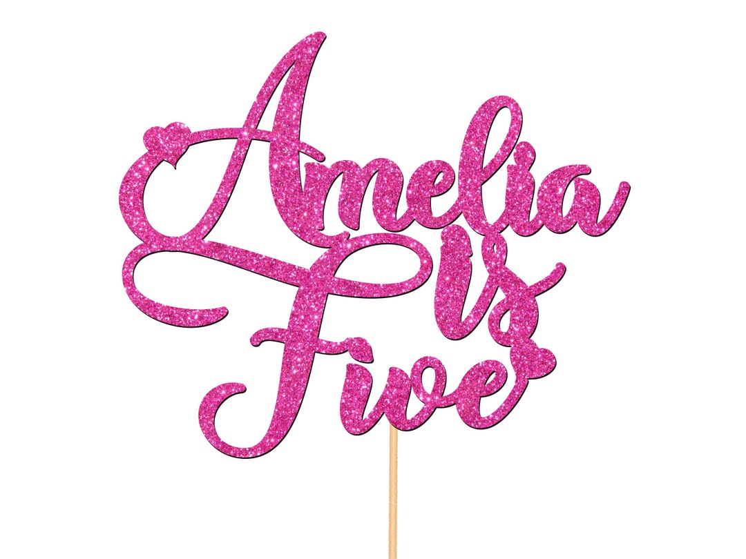 Custom 5th Birthday Cake Topper Personalised Name Cake Decorations for ...