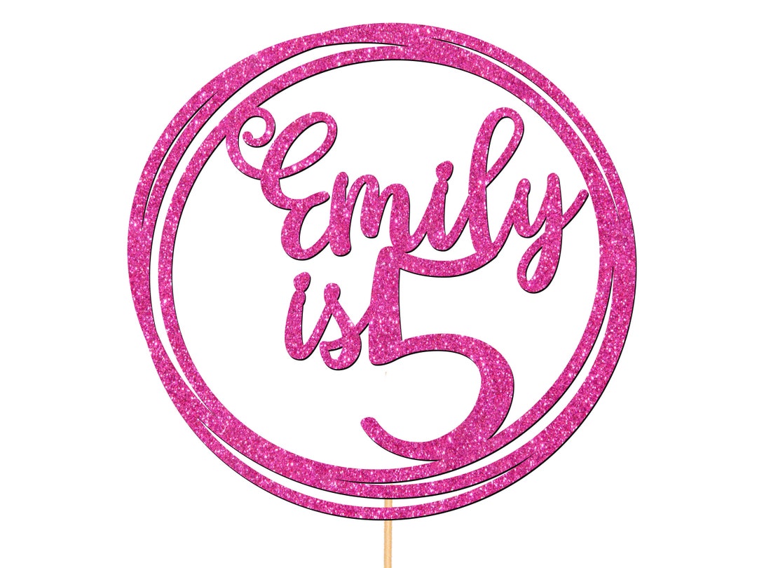 Custom 5th Birthday Cake Topper Personalised Name Cake Decorations for ...