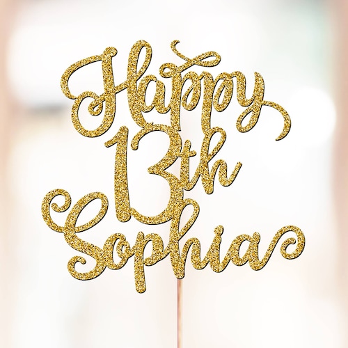 Personalised 13th Birthday Cake Topper Custom Toppers 7th - Etsy