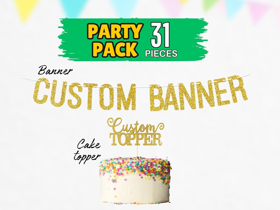 31 X Custom Make Your Own Banner Letters Personalised Cake Topper Party ...