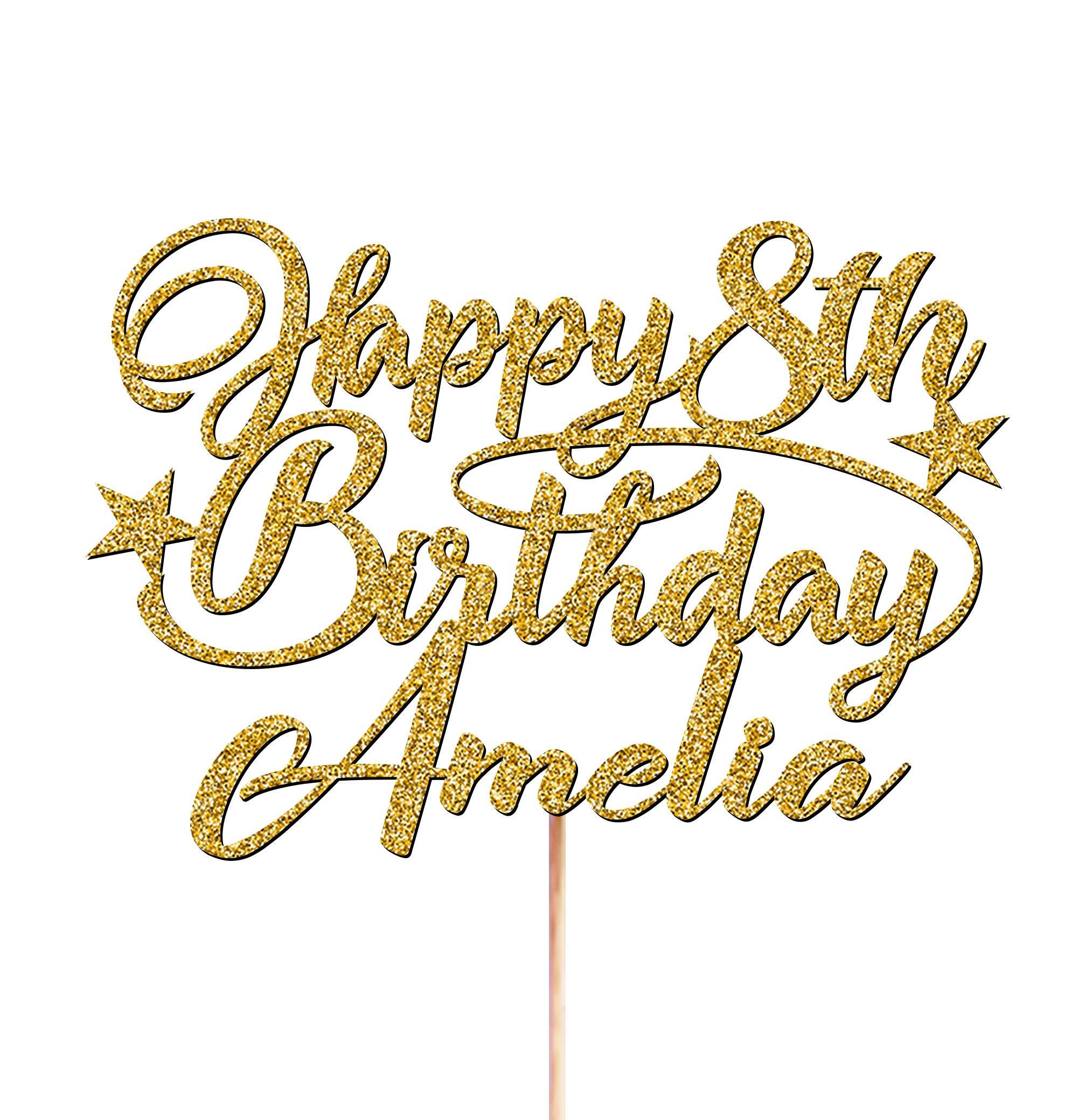 Personalised Custom 8th Birthday Cake Topper Party Decorations - Etsy