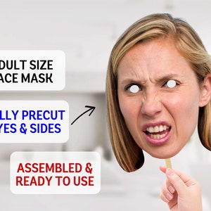 Custom Photo Face Masks Personalised Fan Face Cutout Head on A Stick ...
