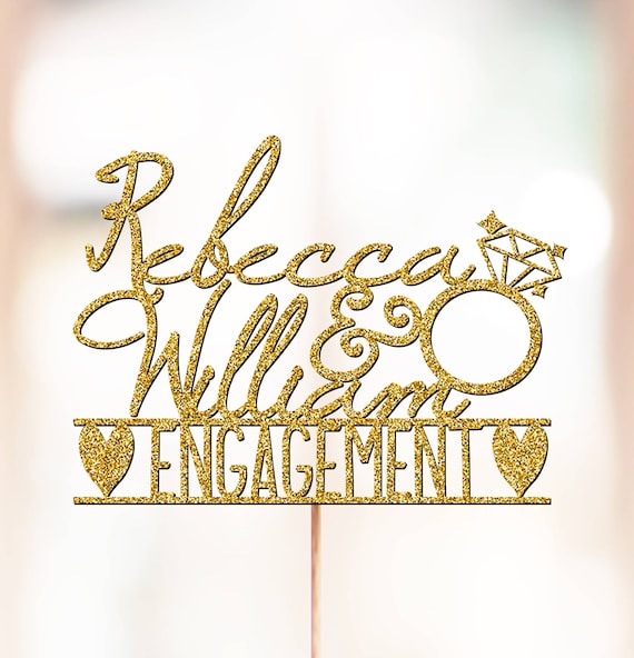 Personalised Custom Engagement Cake Topper Party Decorations - Etsy