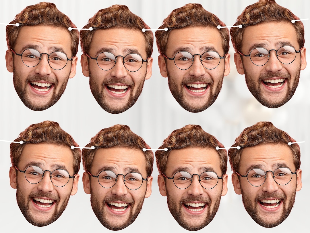 Custom Photo Face Bunting Banner Cutout Hen Do Birthday Party ...