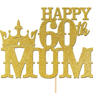 Personalised Custom Cake Topper 60th Birthday Cake Decorations Crown ...