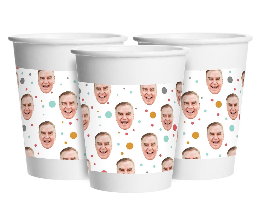 50 X Custom Photo Face Paper Party Cups 50th Birthday Party - Etsy