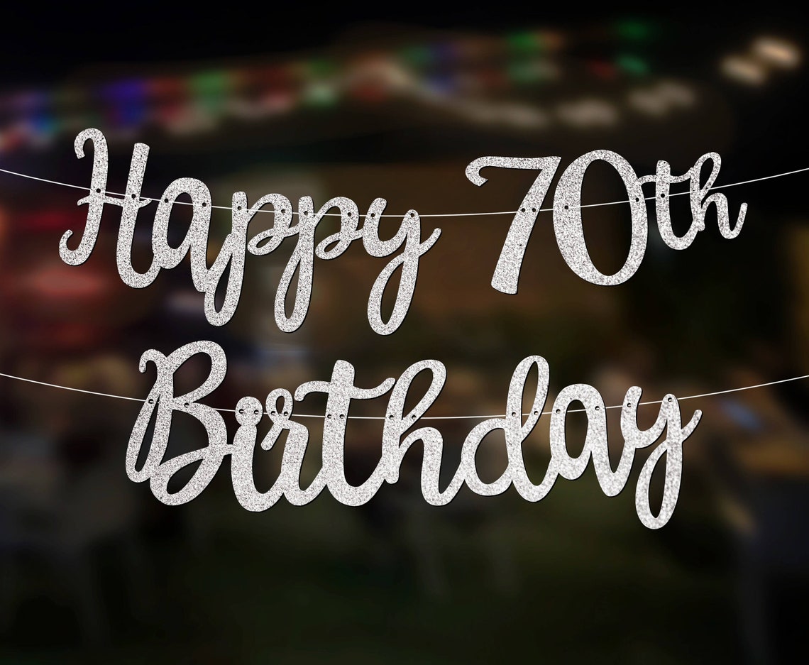 Personalised Custom 70th Birthday Banner Party Decorations ANY | Etsy