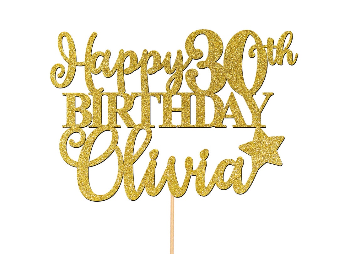 Personalised Custom Cake Topper 30th Birthday Cake Decorations Any Name ...