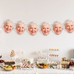 Custom Photo Face Bunting Banner Cutout 30th Birthday Party Decorations ...