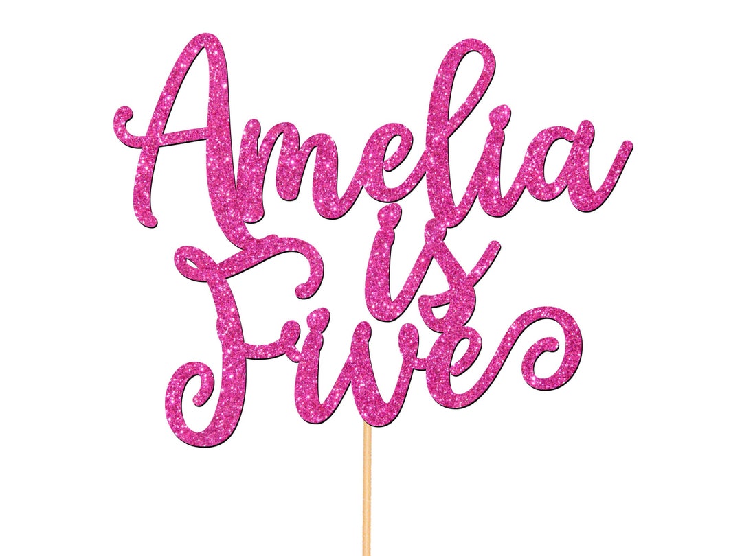 Custom 5th Birthday Cake Topper Personalised Name Cake Decorations for ...