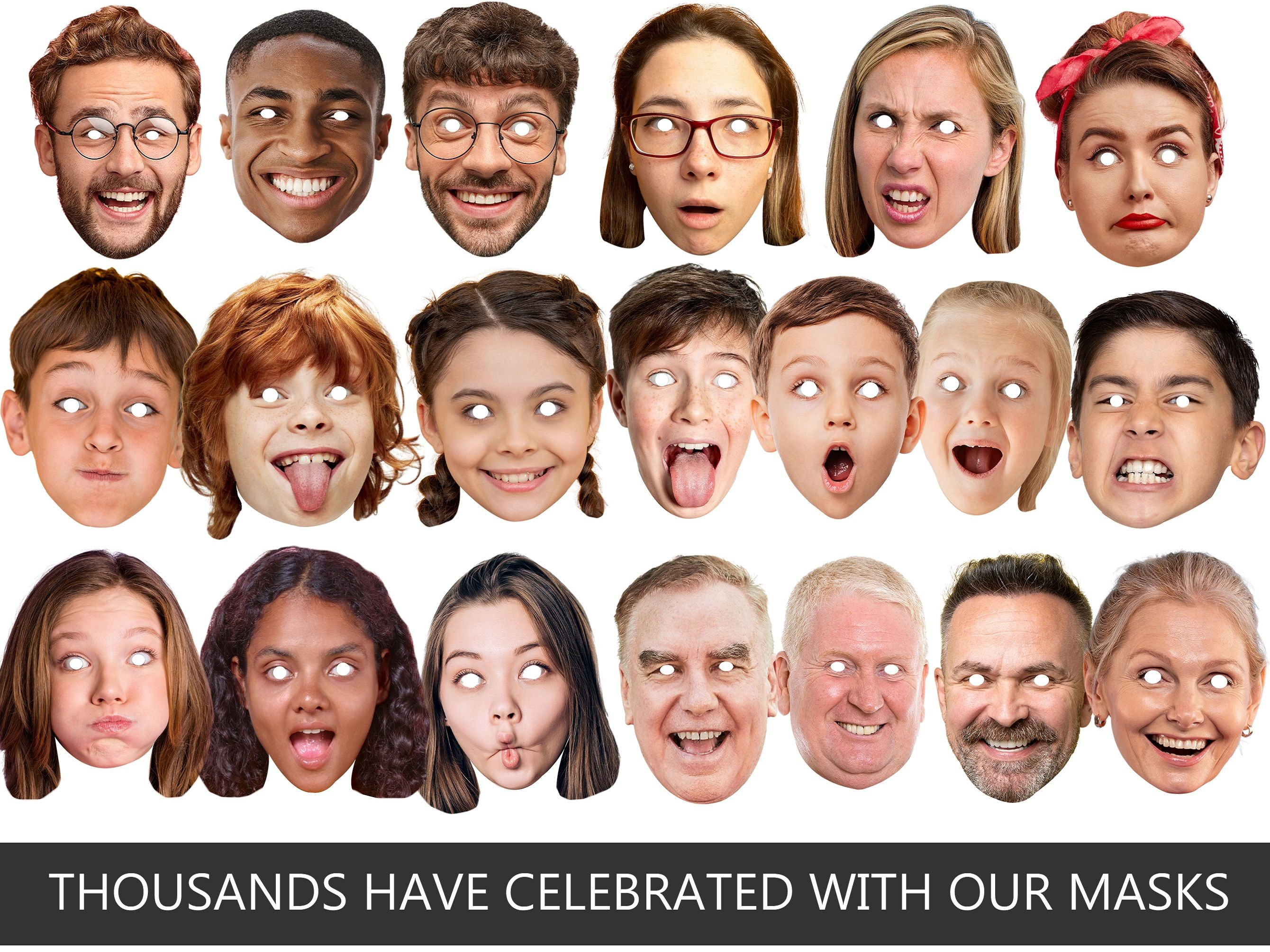 Photo Face Masks 70th Birthday Party Decorations Personalised Fan Face ...