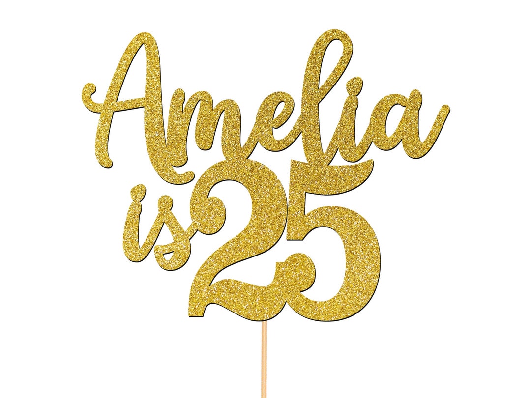 Custom 25th Birthday Cake Topper Personalised Name Cake Decorations for ...