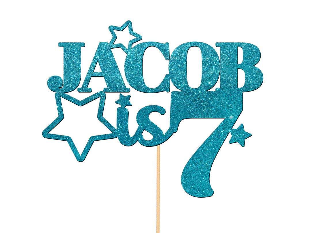 Custom 7th Birthday Cake Topper Personalised Name Cake Decorations for ...