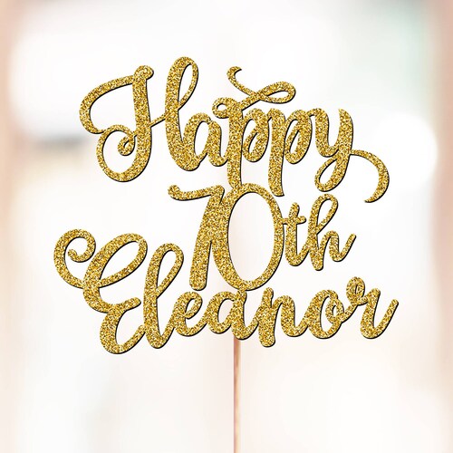 70 Birthday Cake Topper GOLD 70 and Fabulous Fun 70th - Etsy