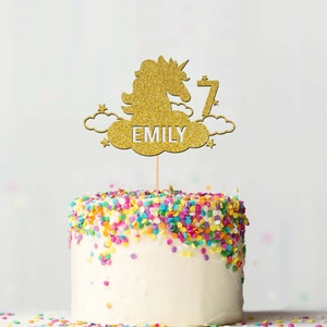 Custom 7th Birthday Cake Topper Personalised Name Cake - Etsy