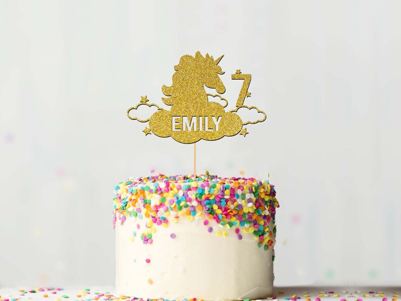 Custom 7th Birthday Cake Topper Personalised Name Cake Decorations for ...