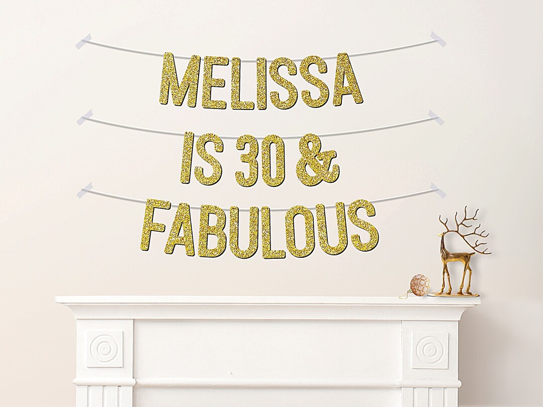 Custom 30th Birthday Banner Personalised Words Party Decorations for ...