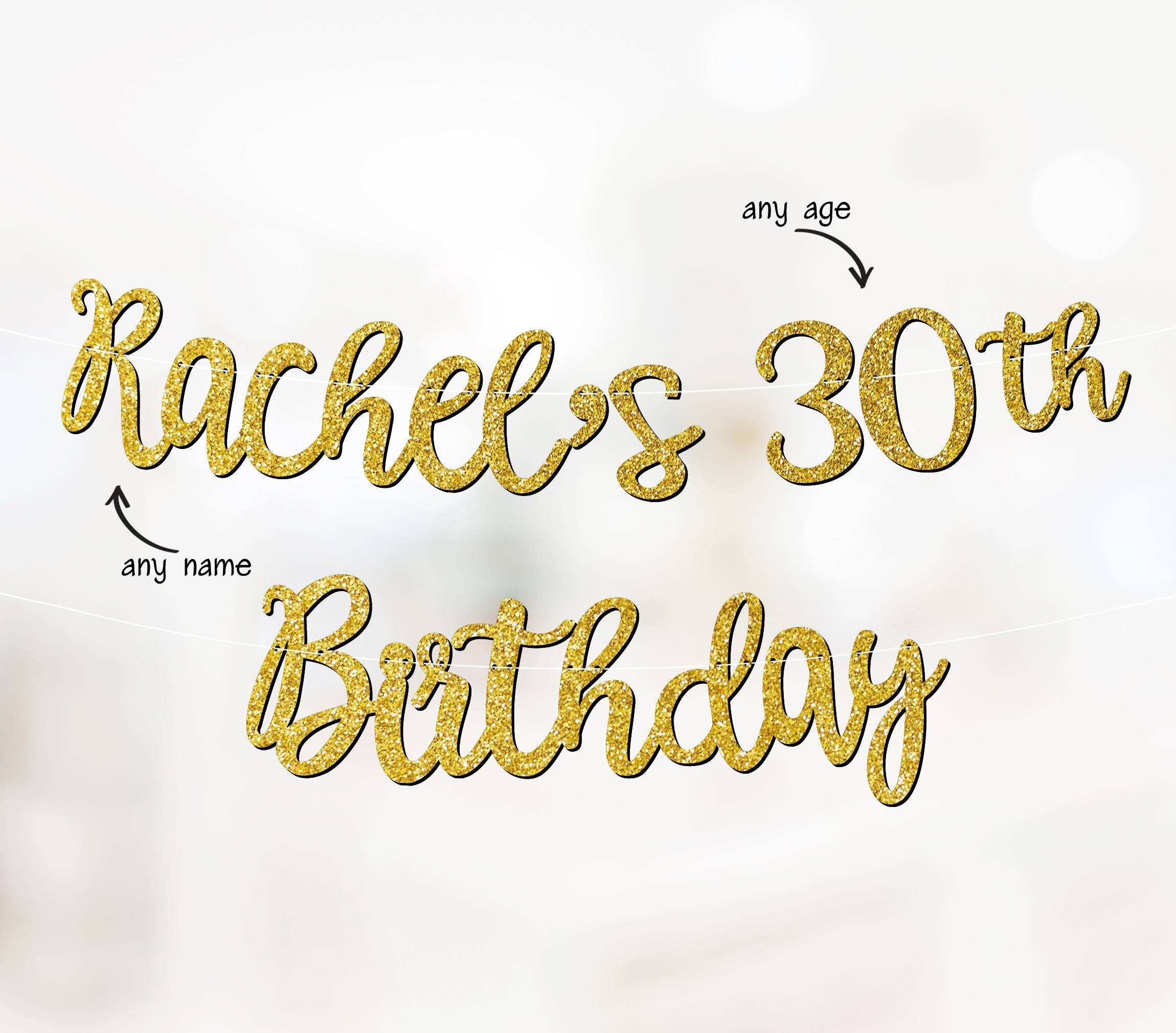 Personalised Custom 30th Birthday Banner Party Decorations ANY Etsy