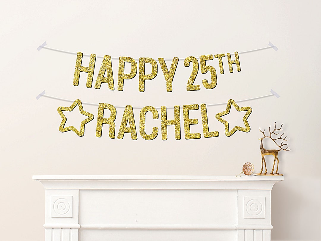 Custom 25th Birthday Banner Personalised Words Party Decorations for ...