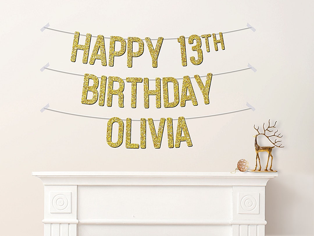 Custom 13th Birthday Banner Personalised Words Party Decorations for ...