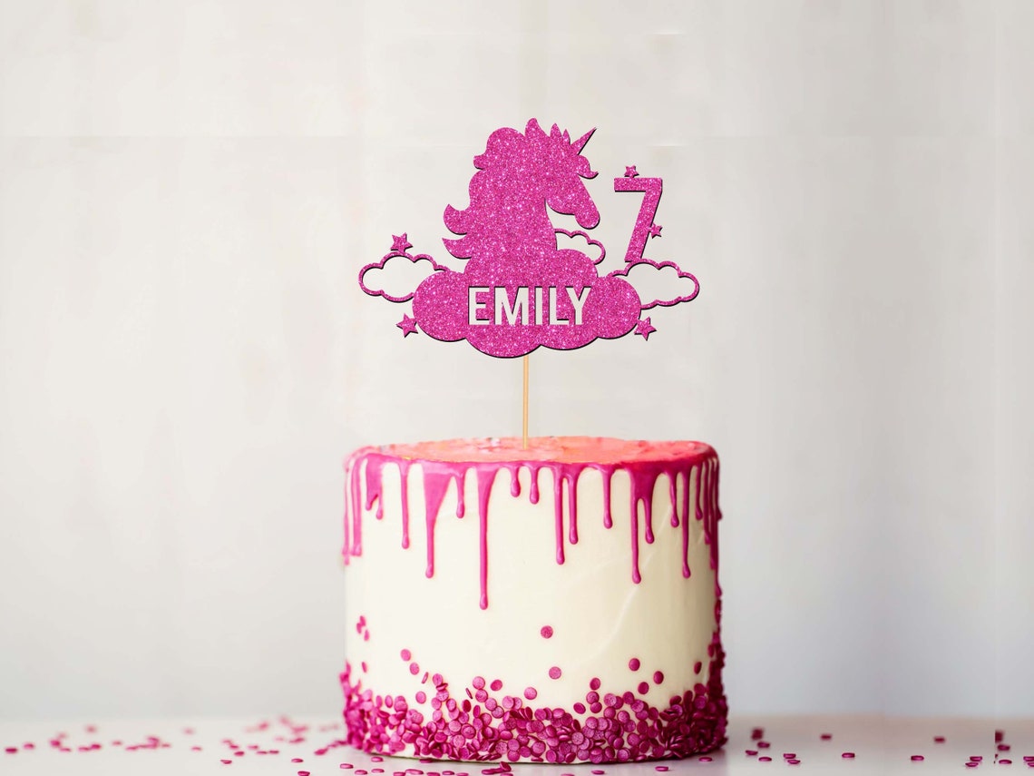 Custom 7th Birthday Cake Topper Personalised Name Cake Decorations for ...