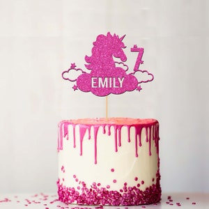 Custom 7th Birthday Cake Topper Personalised Name Cake - Etsy