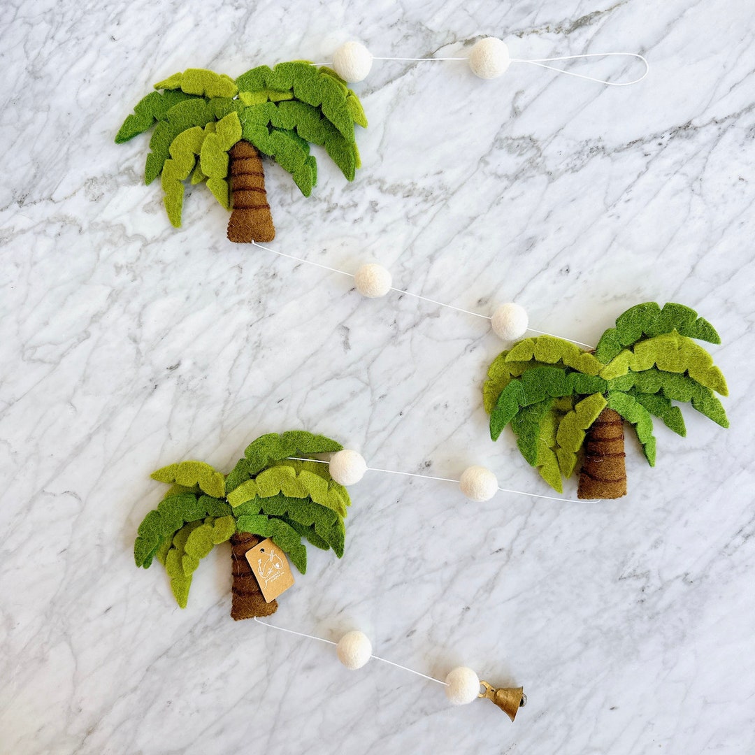 Felt Palm Tree Garland, Felt Tree Hangings, Tropical Theme Nursery ...