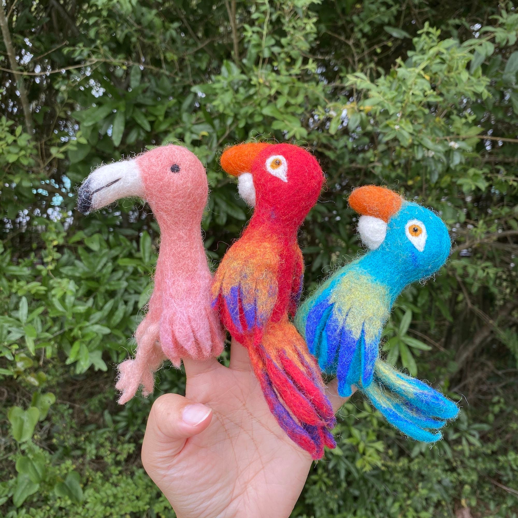 Pink Flamingo Felt Finger Puppet, Needle Felted, Felt Flamingo, Bird ...