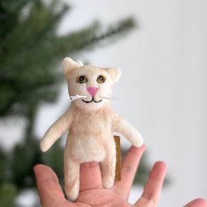 Cat Felt Finger Puppet, Tabby Cat, Needle Felted Finger Puppet, Waldorf ...
