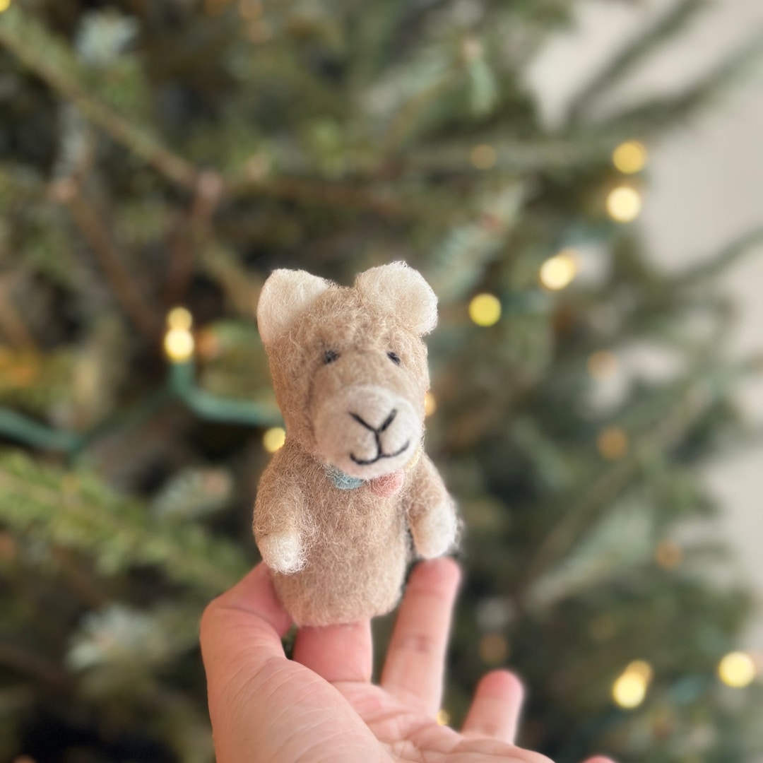 Needle Felted Llama Finger Puppet - Handcrafted Wool Toy - Nature ...