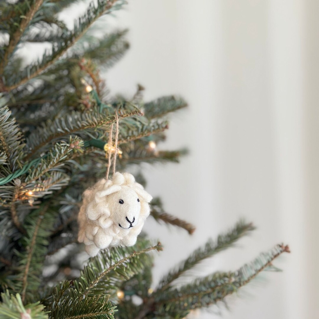 Sheep Ornament, Fluffy Sheep, Mother's Day Gift, Jute Thread Attached ...