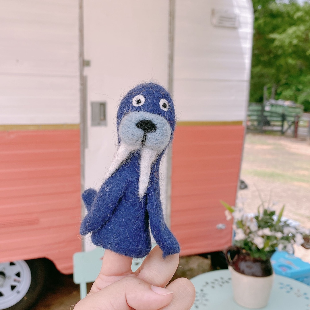 Needle Felted Walrus Finger Puppet Handcrafted Wool Toy - Etsy