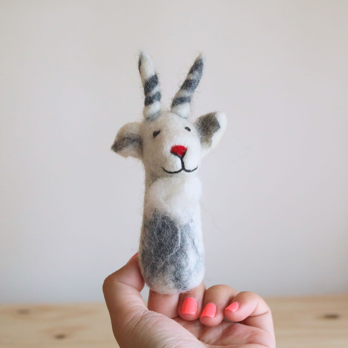 Goat Felt Finger Puppet, Barnyard Wool Felt Toys, Farm Animal Puppets ...