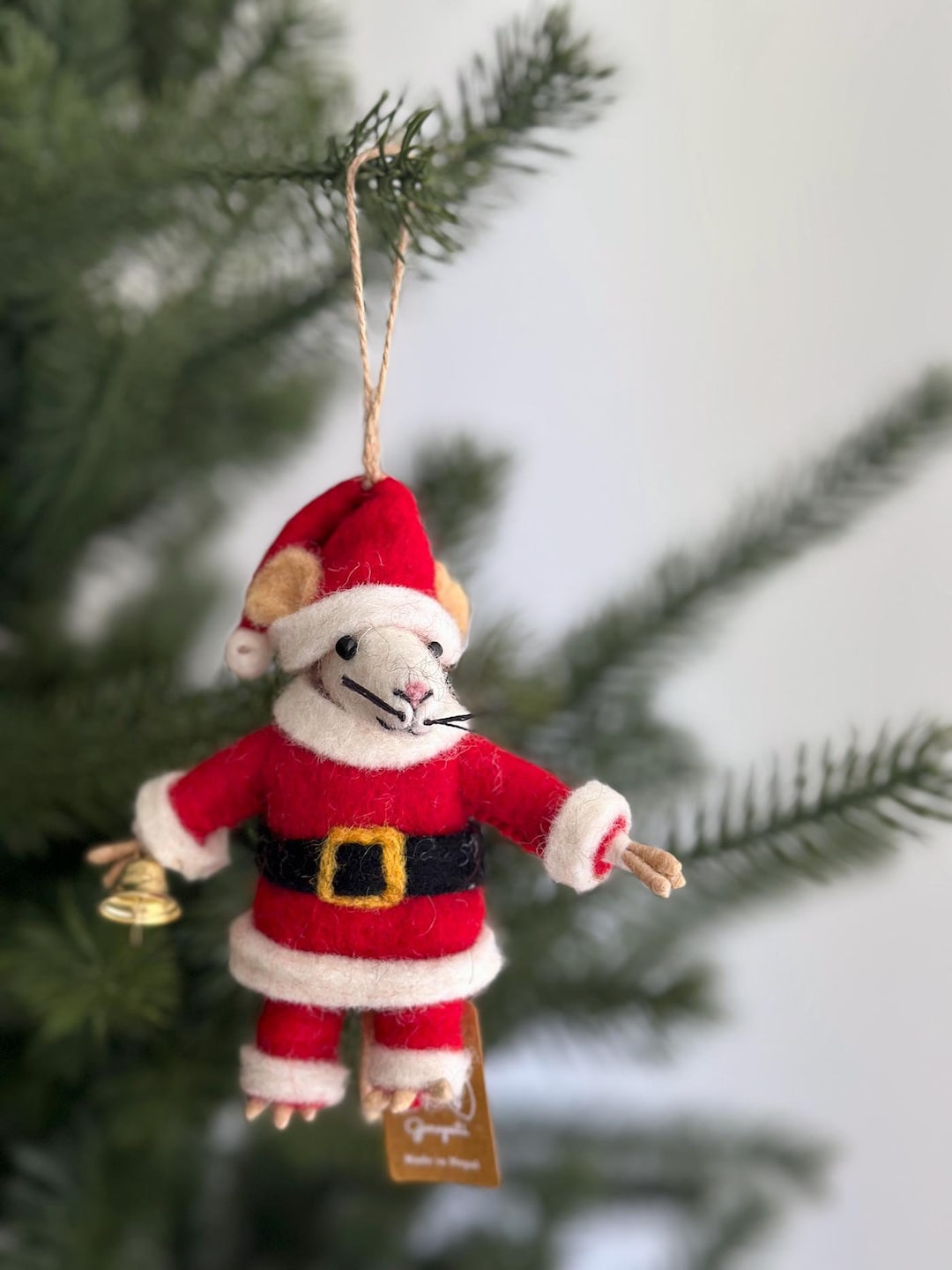 Felt Santa Mouse Ornament, Felt Mice Miniature, Collectible Mouse, Felt ...