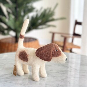 Felted Wool Calico Dog, Dog Miniature, Wool Felt Dog Toy - Etsy