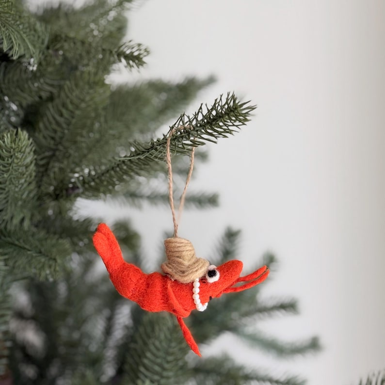 Handmade Wool Felt Shrimp Couple Ornament – Cowboy & Cowgirl Hats - Etsy