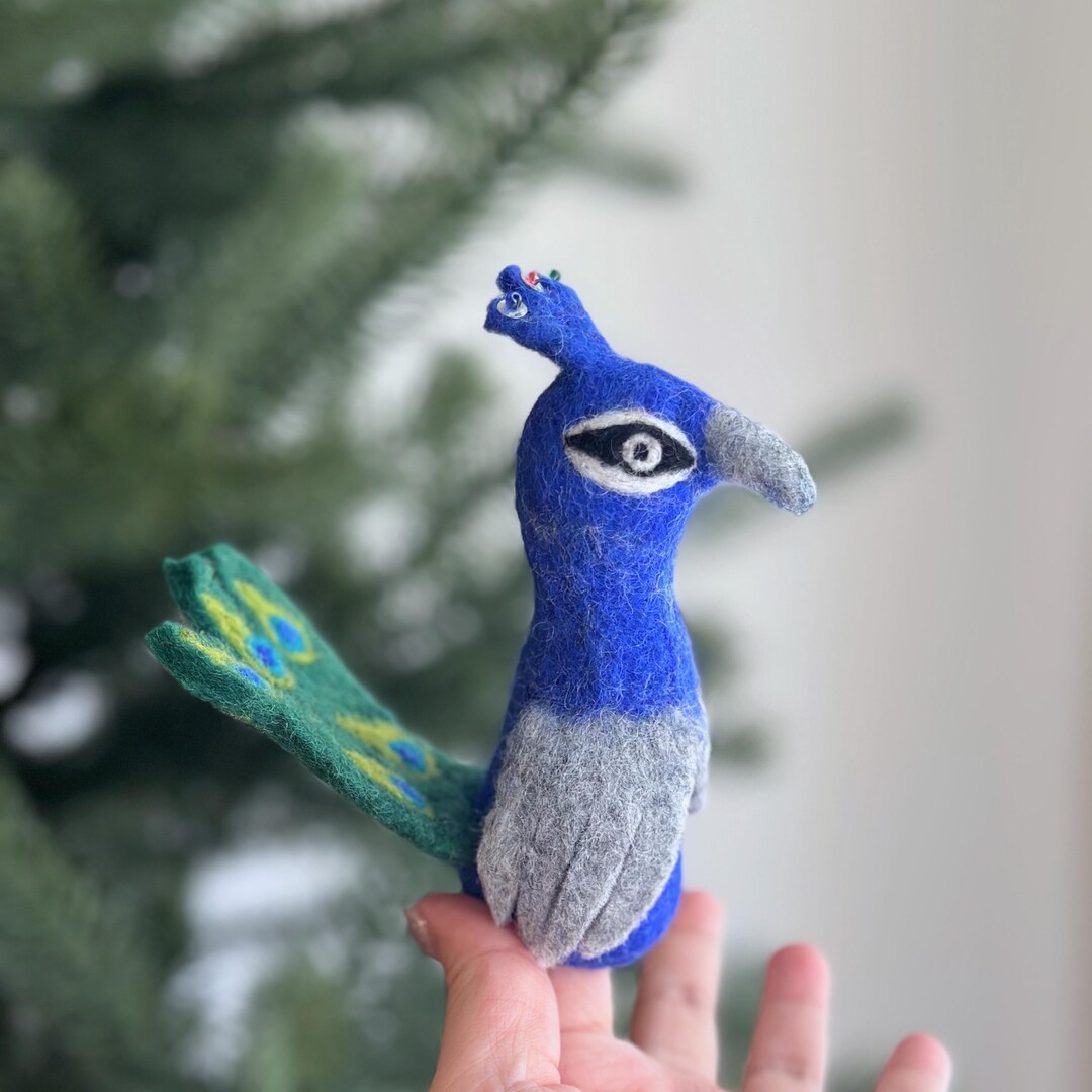 Peacock Finger Puppet - Etsy