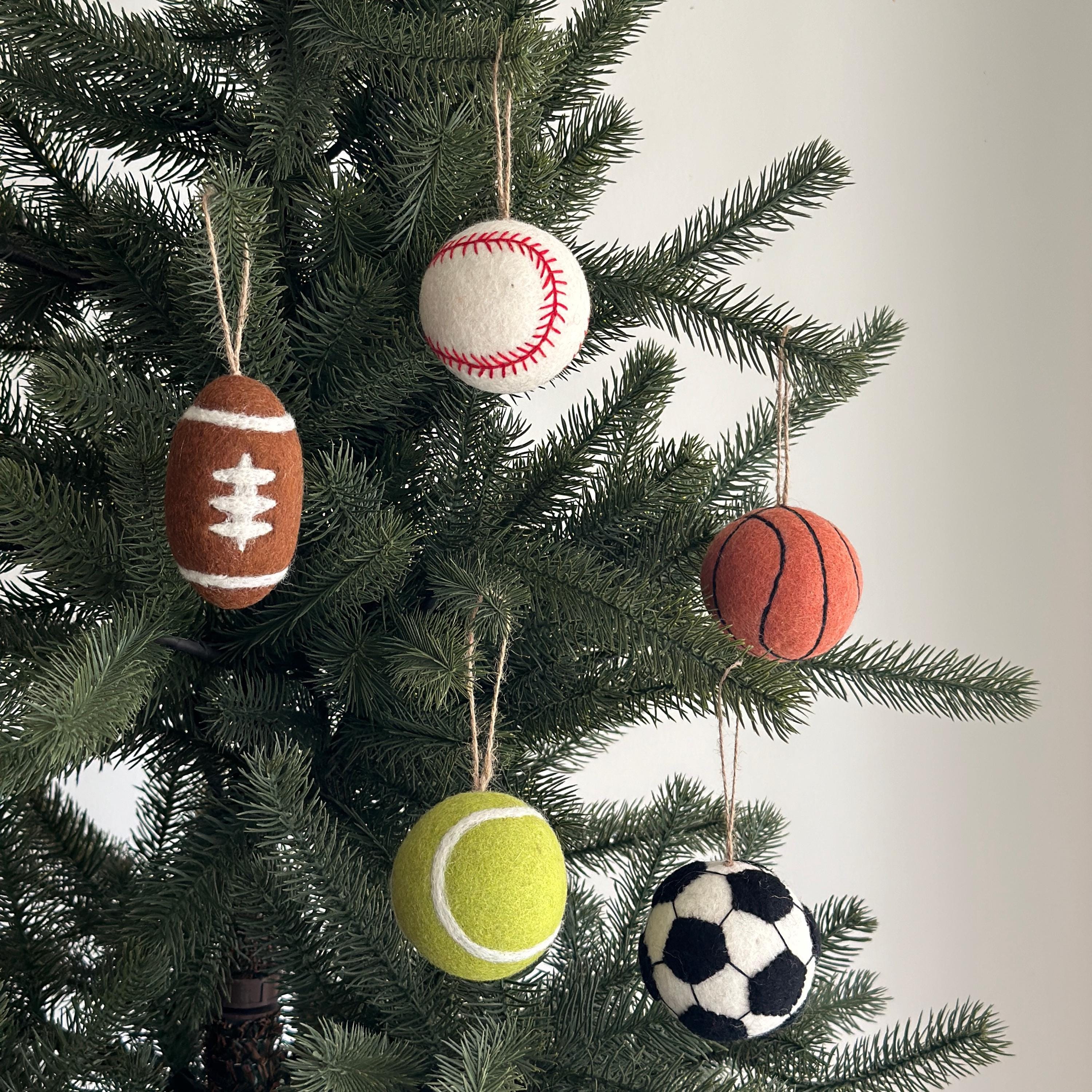 Felt Soccer Ball Ornament – Handmade Wool Sports Christmas Decoration ...