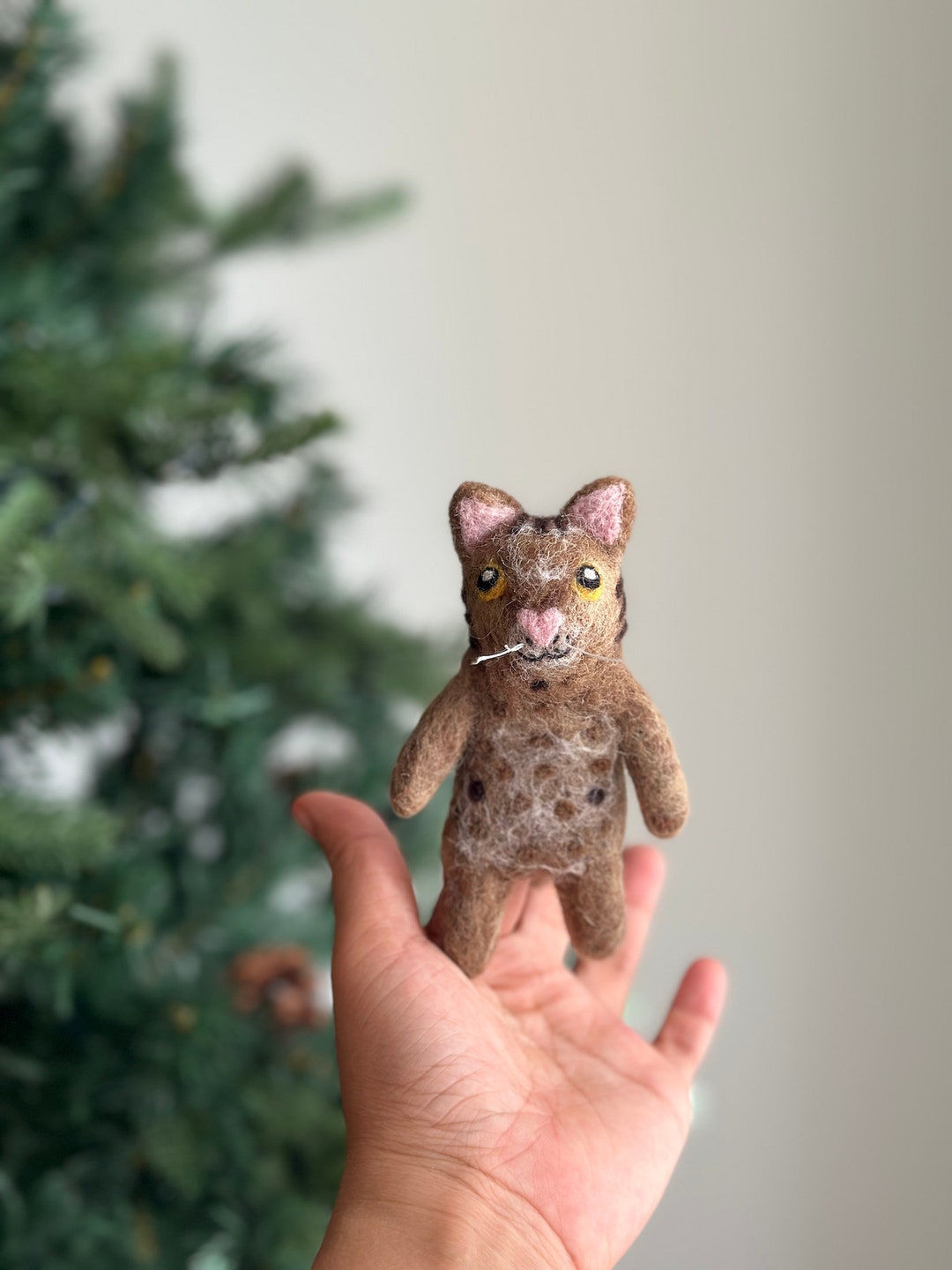 Tabby Cat Felt Finger Puppet, Christmas Stocking Stuffer, Waldorf Toy ...