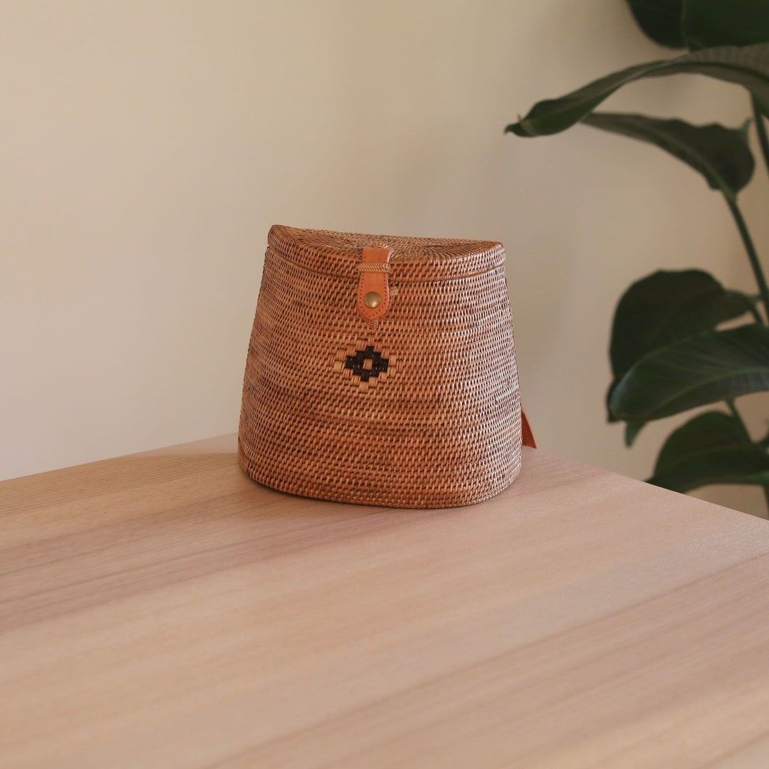 Bali Rattan Mini Backpack, Woman Purse, Wicker Bag, Straw Bag, Ata Vine ...