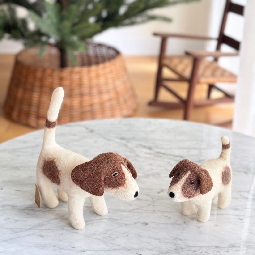 Felted Wool Calico Dog, Dog Miniature, Wool Felt Dog Toy - Etsy