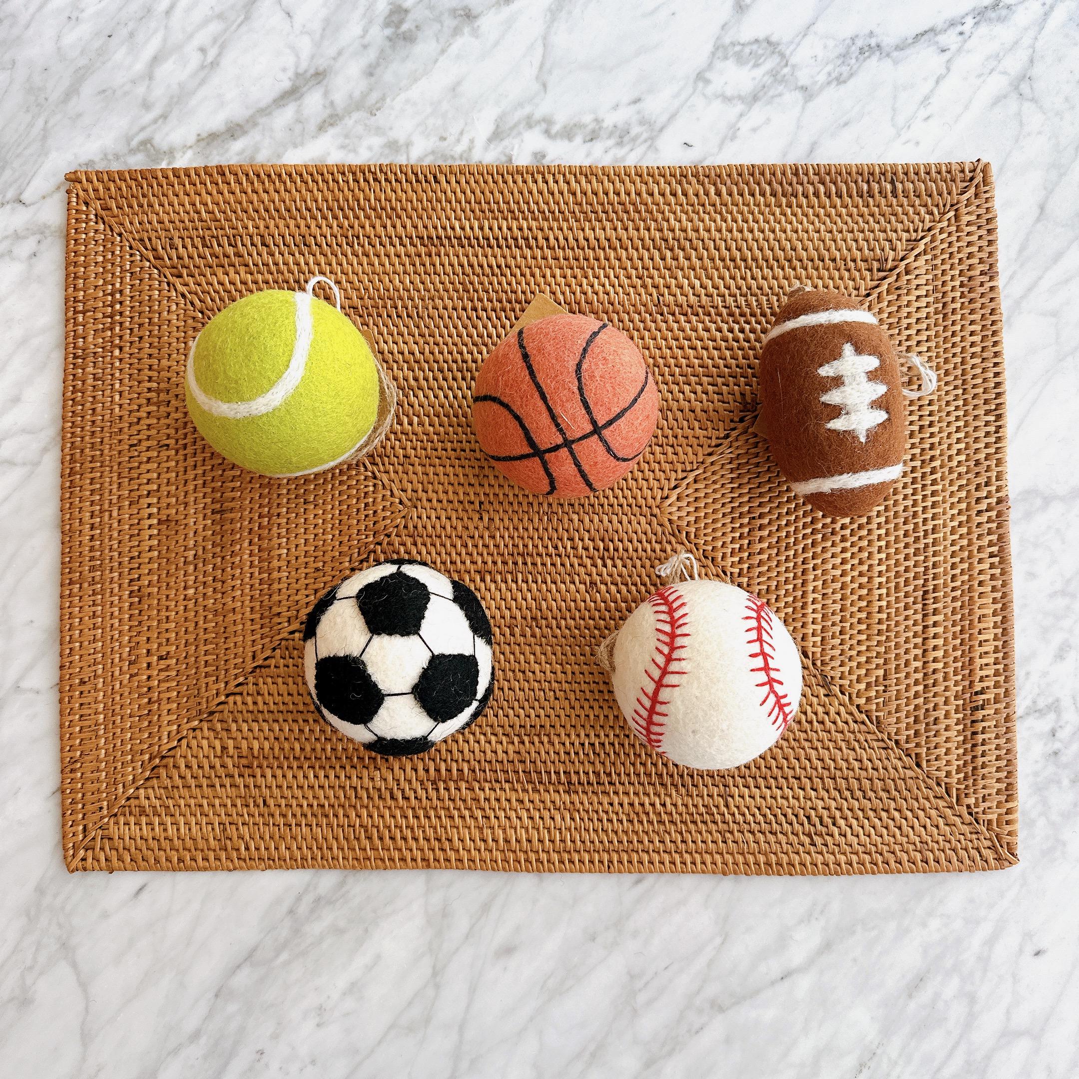 Felt Soccer Ball Ornament – Handmade Wool Sports Christmas Decoration ...