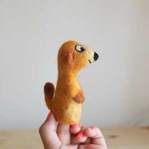 Felt Meerkat Finger Puppet, Meerkat Miniature, African Animal Cuddle ...