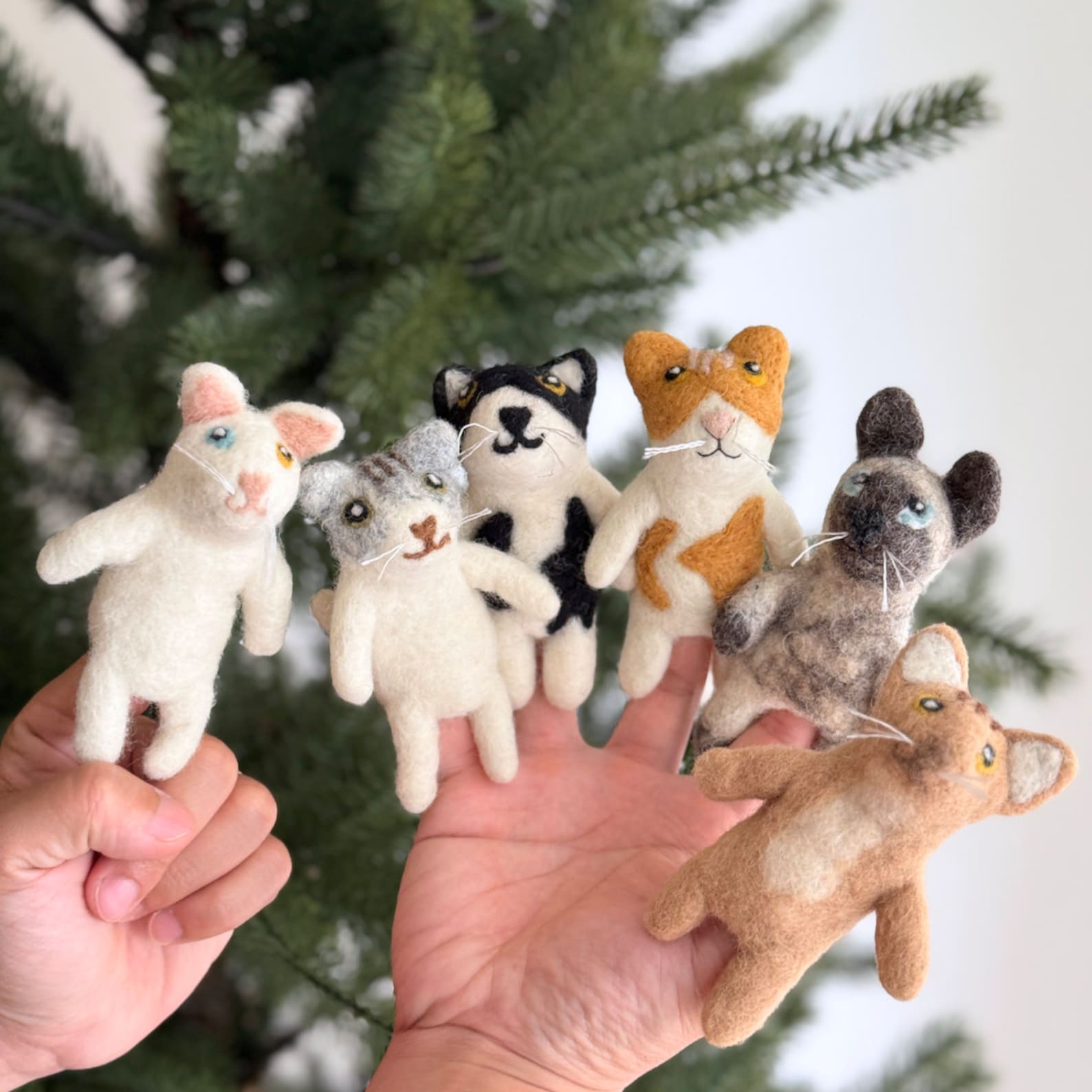 Cat Felt Finger Puppet, Tabby Cat, Needle Felted Finger Puppet, Waldorf ...