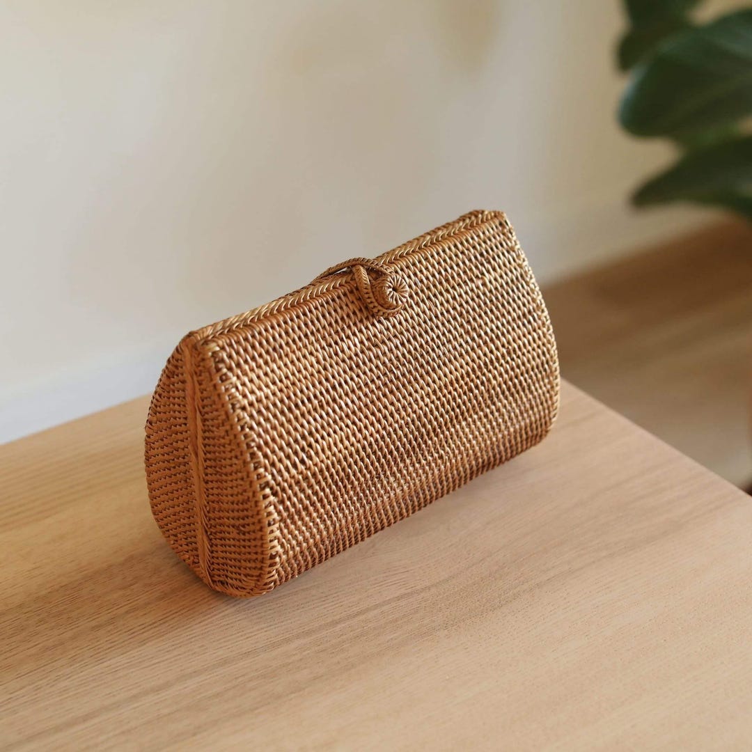 Bali Envelope Rattan Clutch, Cellphone Bag, Woman Purse, Wicker Bag ...