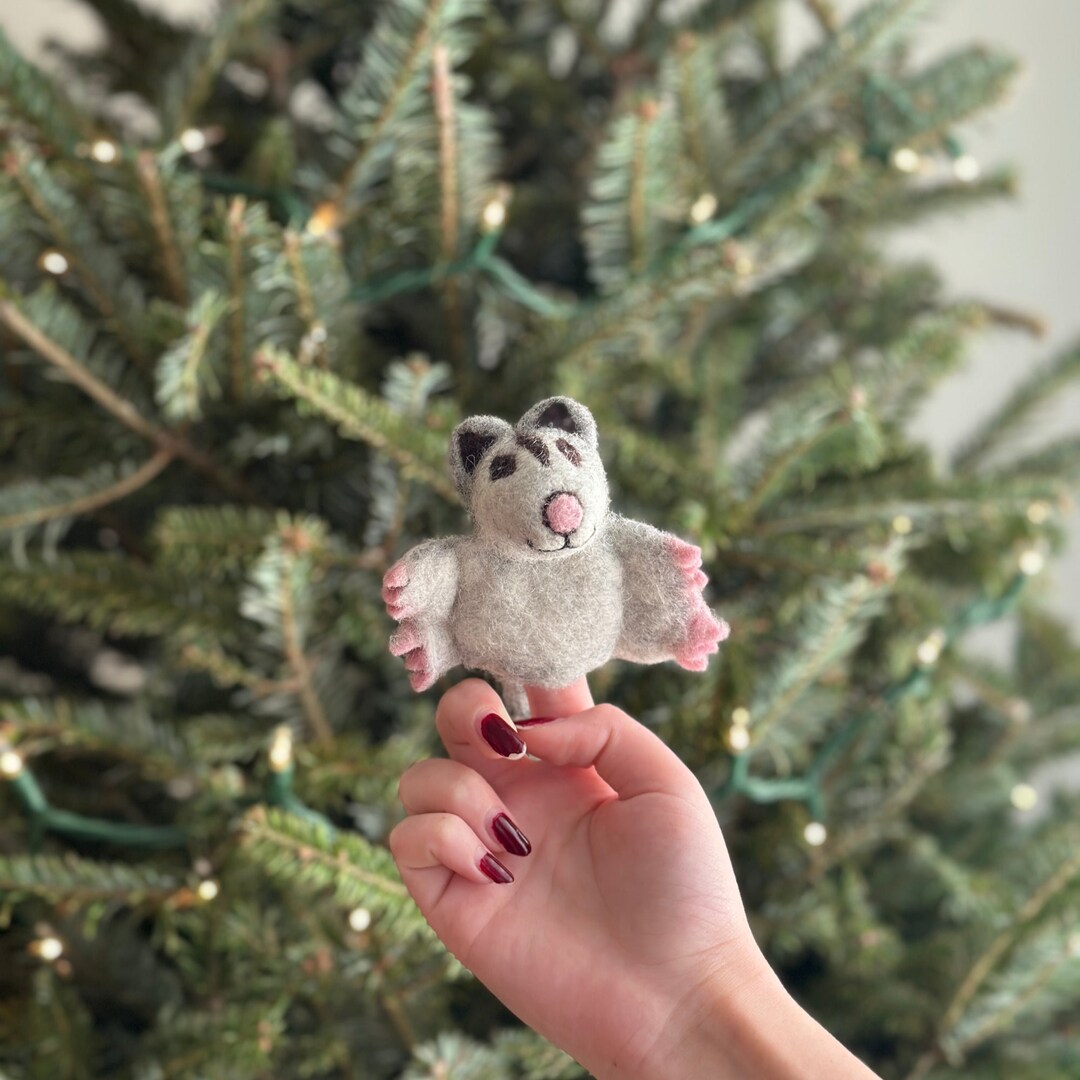 Needle Felted Sugar Glider Finger Puppet, Sugar Glider Ornament, Flying ...