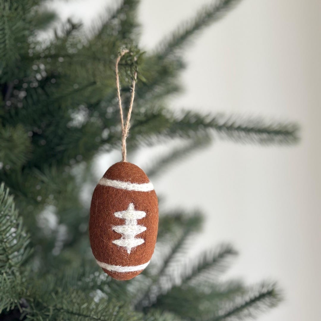 Felt American Football Ornament – Handmade Wool Sports Christmas ...