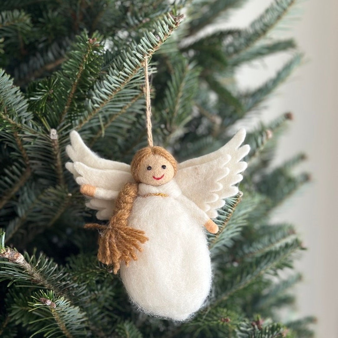 Felt Angel Christmas Ornament Needle Felted Ornament - Etsy